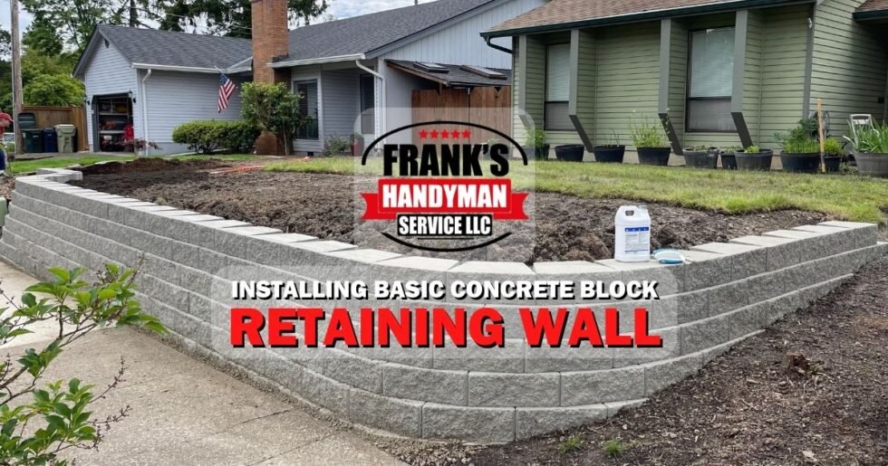 Installing Basic Concrete Block Retaining Wall - Frank Handyman ...